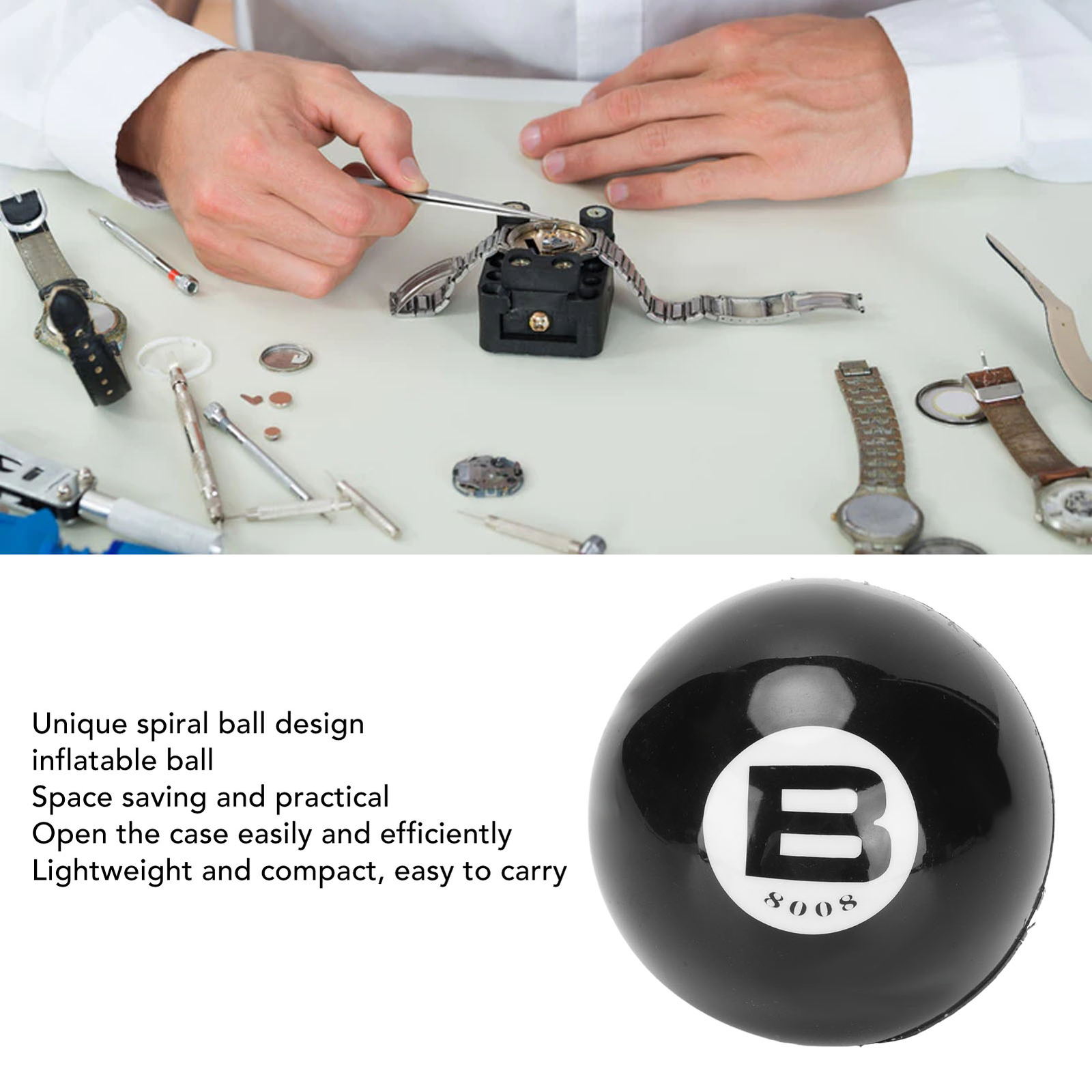 Watch Repair Ball Rubber Inflatable 7cm Dia Easy Use Watch Case Open ...