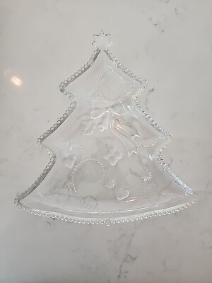 Mikasa 12" Crystal Holiday Christmas Tree Platter | eBay