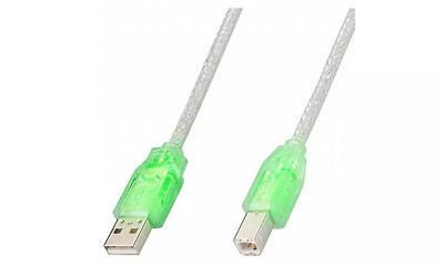 DIGITRON FLUAMBM06RD USB 2.0 6ft/1.8m Illuminated Flashing Cable (Green ...