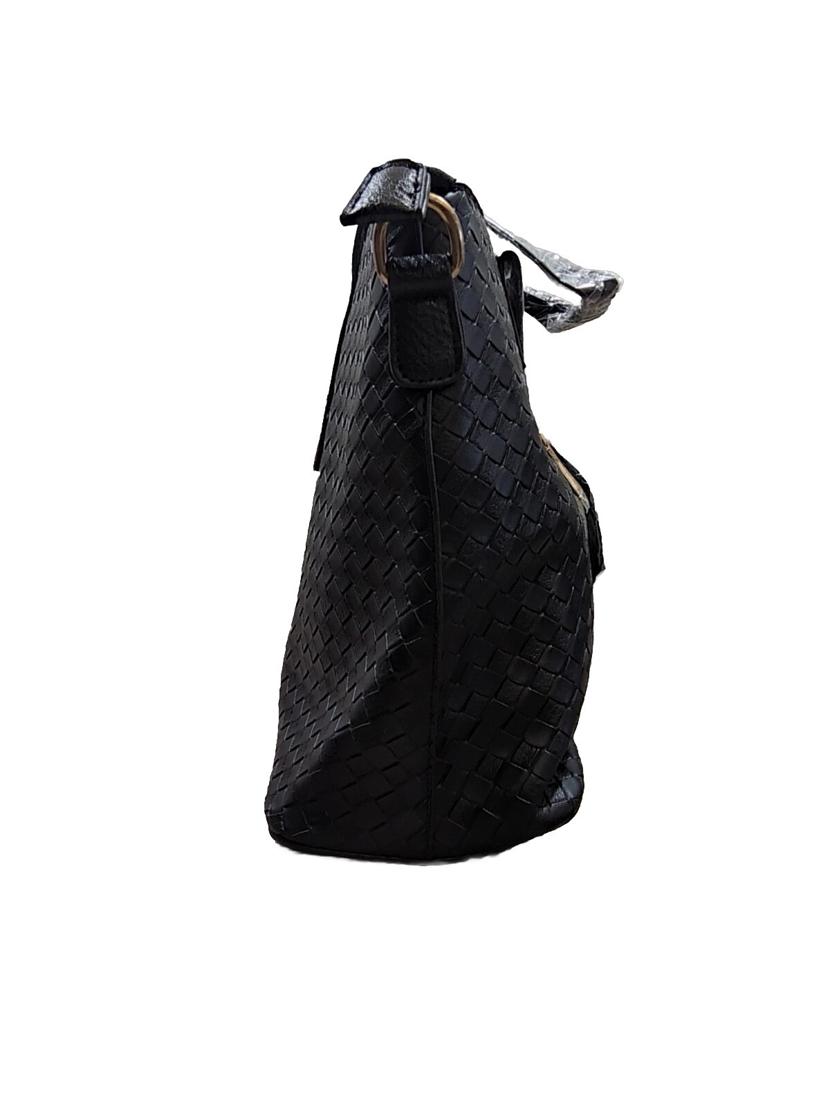 Minmin Black Woven Large Tote Handbag Brass Gold Hardware - Excellent ...