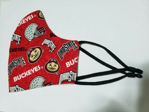 Ohio State Buckeyes Face Mask. Adult size Adjustable Ear Straps Hand ...