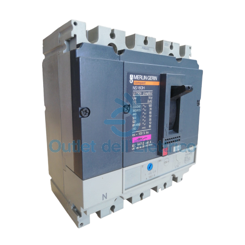 Merlin Gerin Switch Automatic NS160H Fx 3P + N 125 160A 65KA TM160D | eBay