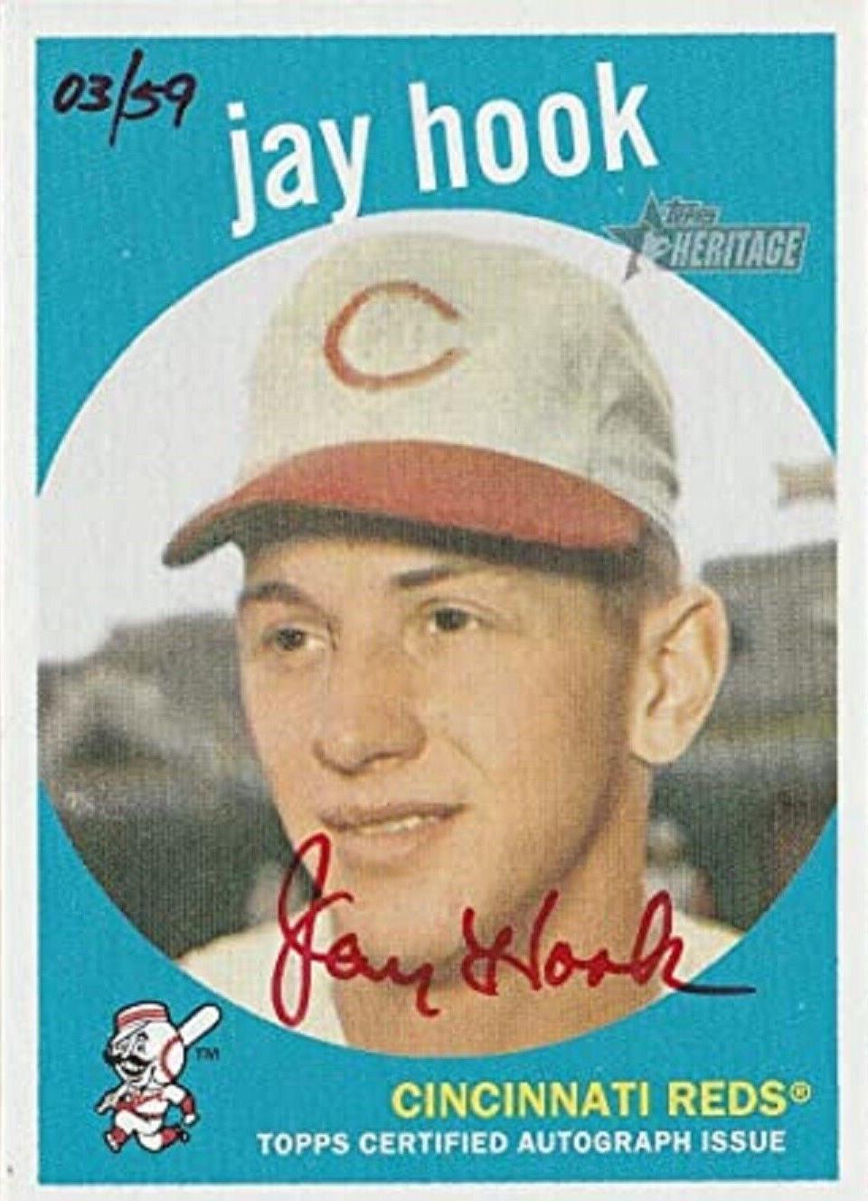 2008 Topps Heritage - Real One Autographs Jay Hook #ROA-JH Red Ink /59 ...