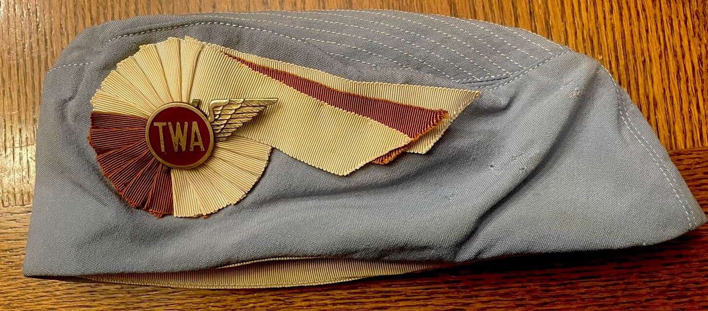 Rare Stetson 1940’s TWA Flight Attendant Cap Hat WI… - Gem