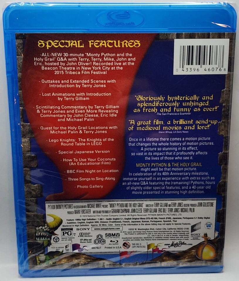 Monty Python and the Holy Grail (Blu-ray, 1975, 40th Anniversary ...
