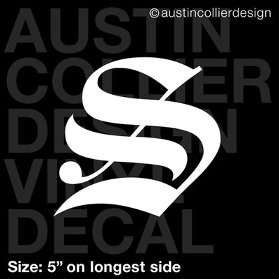 5" LETTER "S" vinyl decal car truck window laptop sticker - initials ...