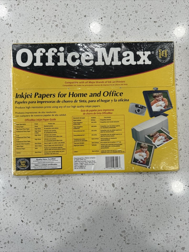 Office Max 250 Business Cards For Inkjet/Laser Printers White Clean Cut ...