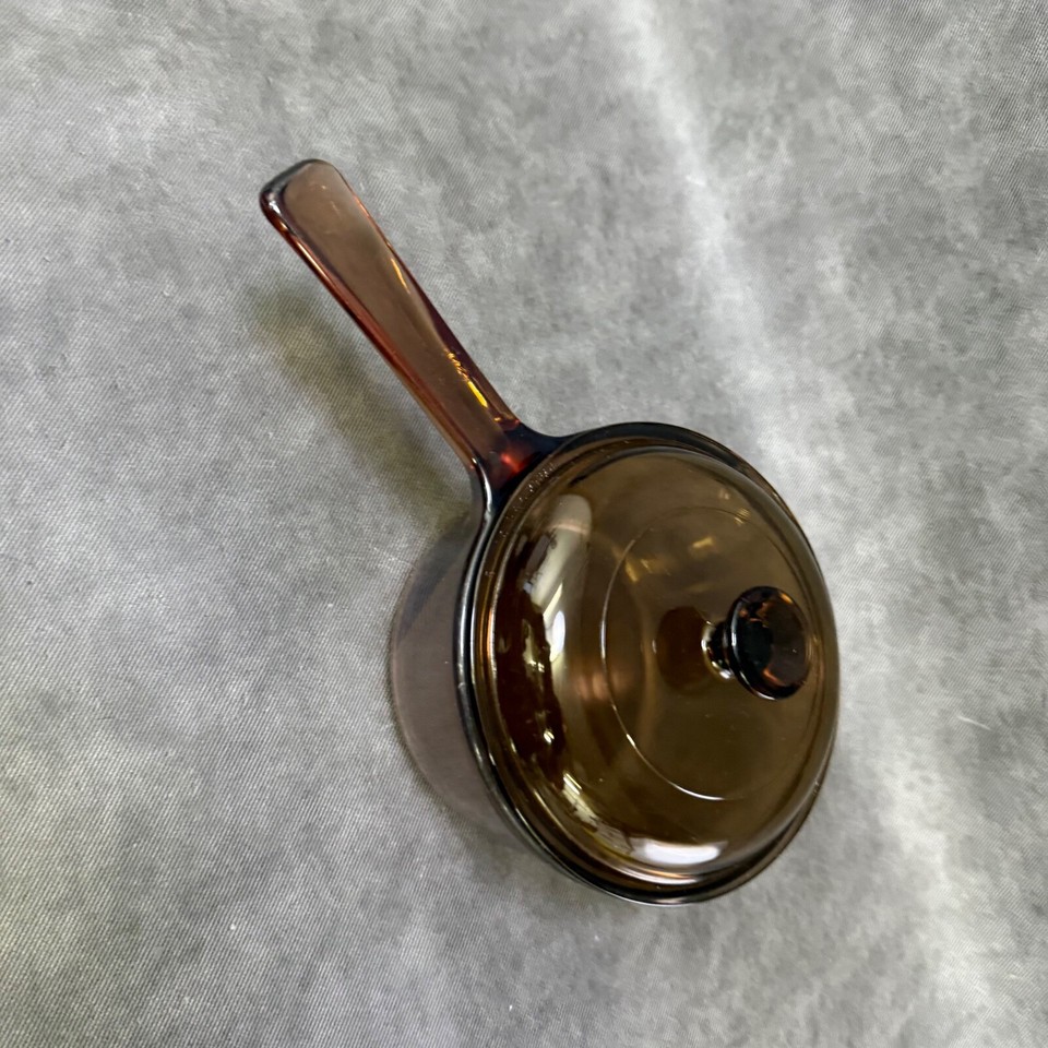 Corning Vision Ware Amber Glass 1L Liter Sauce Pan With Spout and with ...