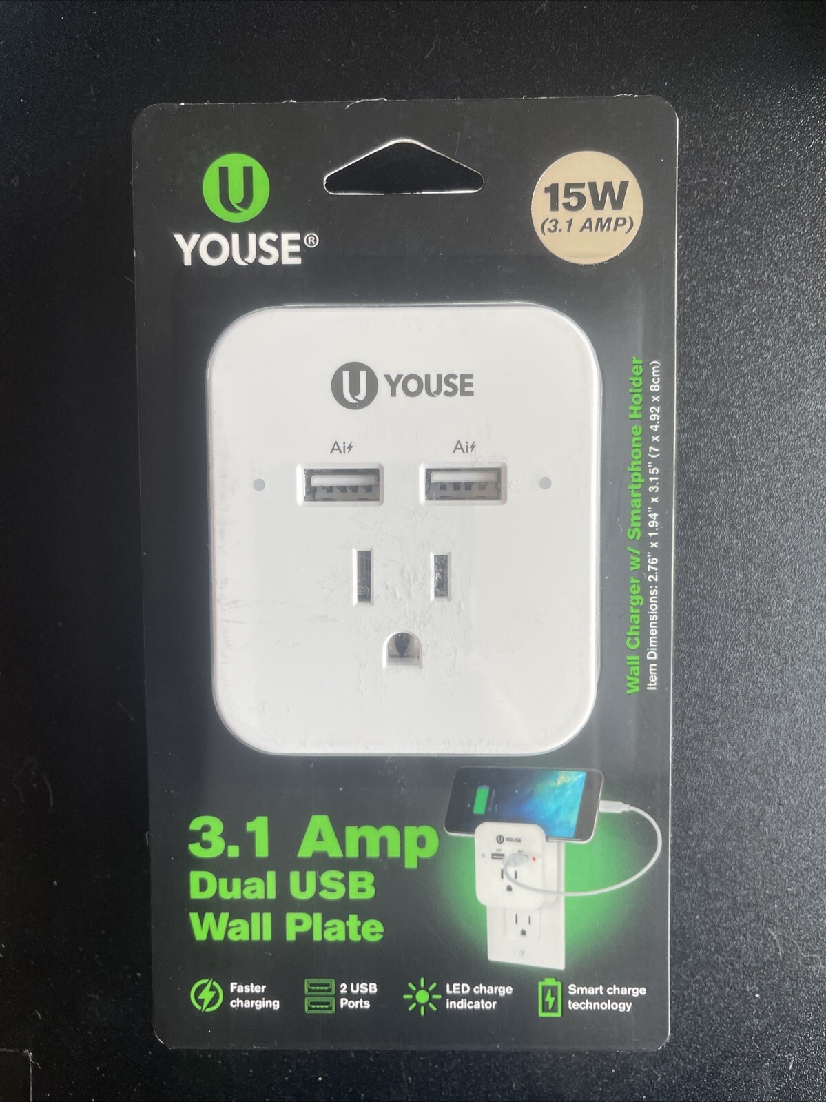 U Youse 3.1 Amp Faster Charge Dual USB Wall Plate *New* | eBay