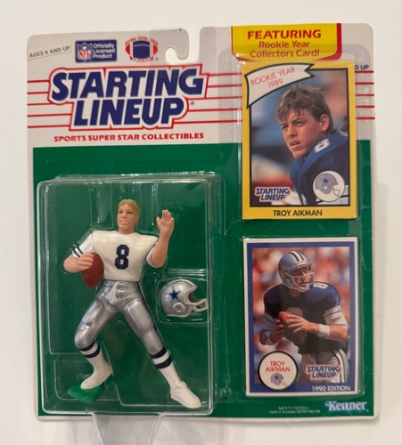 1990 Kenner Starting Lineup Troy Aikman Dallas Cowboys NFL Figure/Card ...