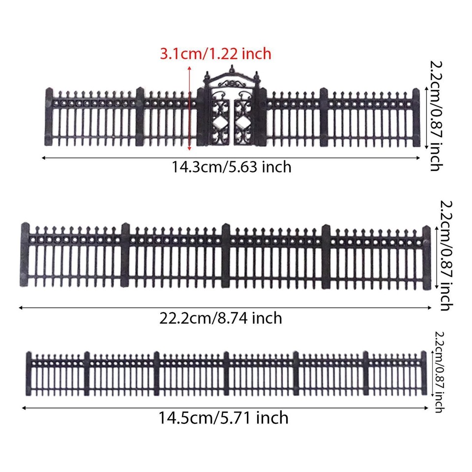 HO Scale Fences Gate Kit 1:87 Decoration for Diorama Scene Model Trains ...