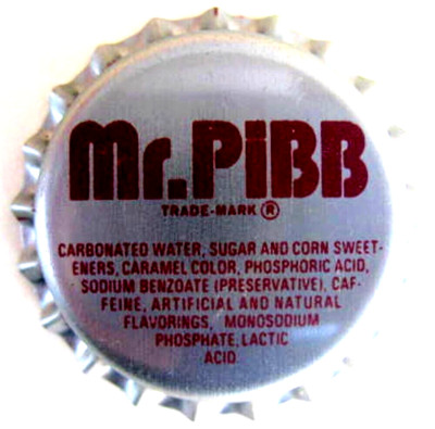 MR. PIBB unused Soda CROWN Bottle CAP COCA COLA Thomasville NORTH ...