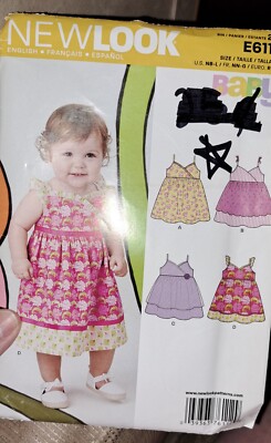 New Look Baby Dress Pattern Size NB-24lbs. Uncut 6112 | eBay
