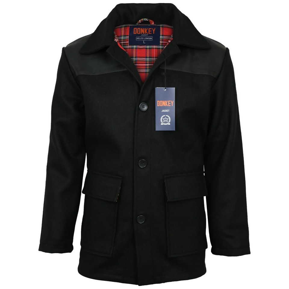 Relco Mens Deluxe Donkey Jacket Coat Retro Mod Punk Skin Biker 50s 60s ...