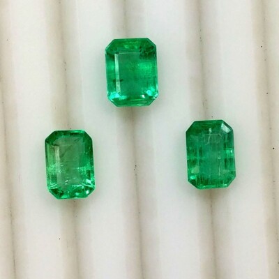 3.13ct Natural Emerald octagon ~ AAA Exclusive calibrated earring ...