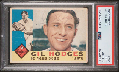 Gil Hodges Signed 1960 Topps Baseball Card Auto Grade 7 PSA/DNA Rare ...