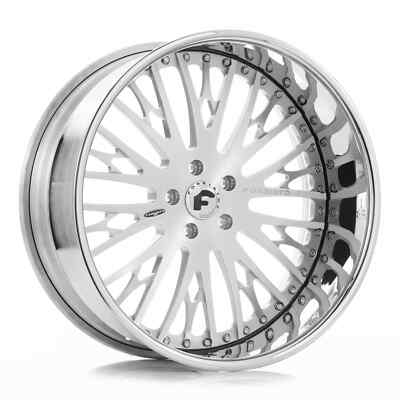 24" Inch Brushed Chrome Lip Forgiato CRAVATTA 5x120 Wheels Rims ...
