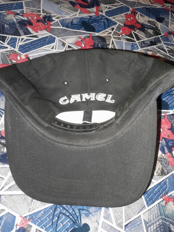 VINTAGE Camel Cigarettes Hat Mens OS Black White Joe Camel Snapback Cap ...
