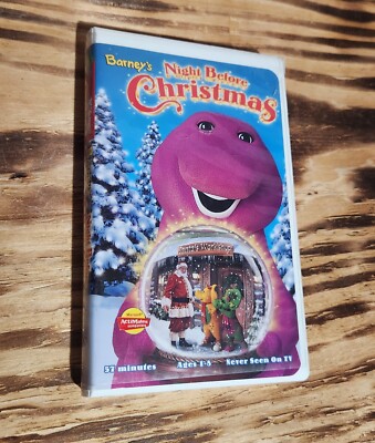 Barney's Night Before Christmas (VHS, 1999) White Clam Shell Tape ...