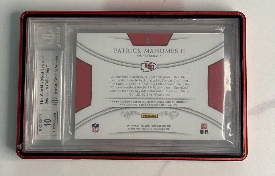 2017 National Treasures Patrick Mahomes True RPA Auto /25 - BGS 9 ...