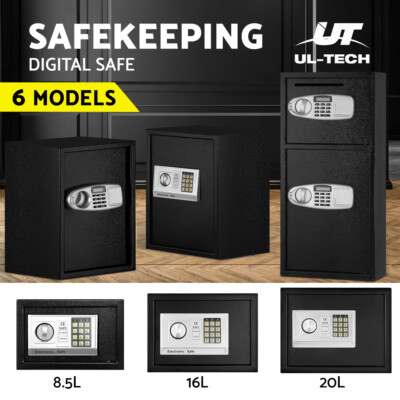 UL-TECH Security Box Electronic Safe Digital Lock Cash Deposit Password ...