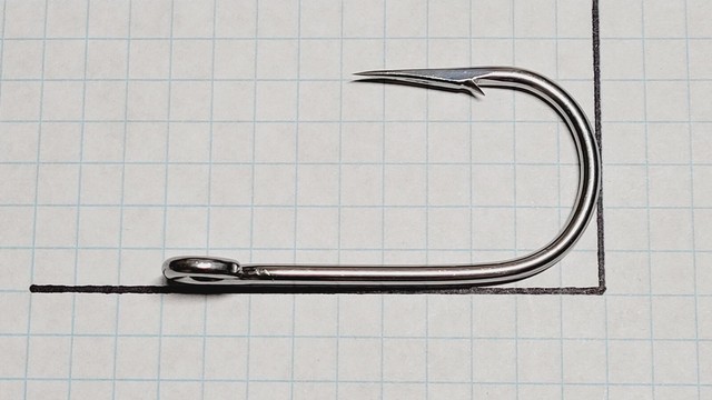 100 Mustad Beak 9510 8/0 Hollow Point Nickel Plated extra Strong Norway ...