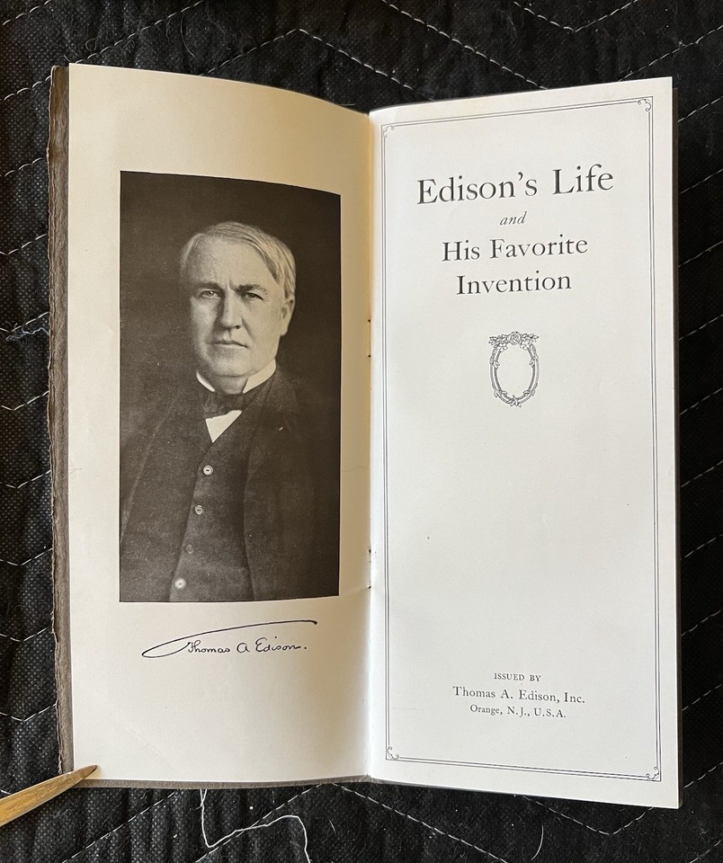 Antique 1910s Edison’s Life and His Favorite Invention Booklet -Thomas ...