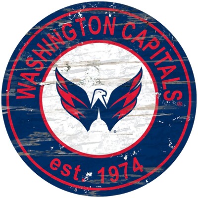 Washington Capitals 24" Sign Round Distressed Established Sign NEW | eBay