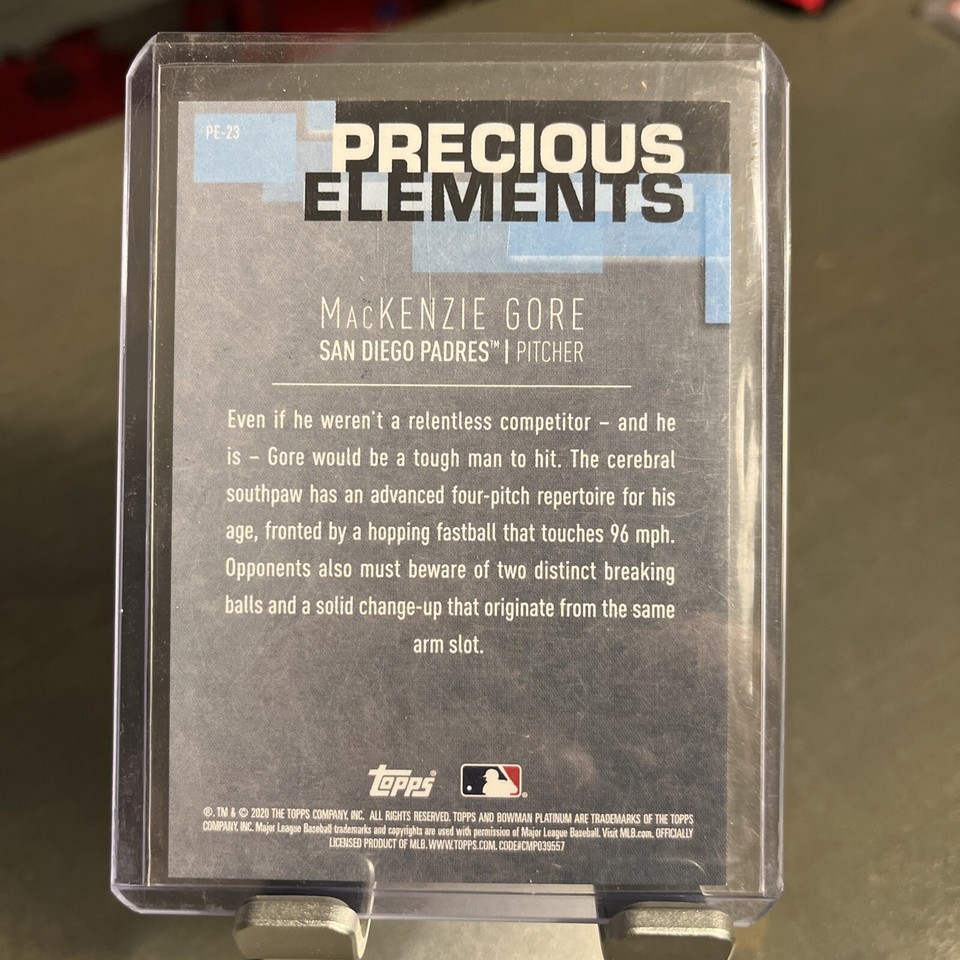 MacKenzie Gore 2020 Bowman Platinum Precious Elements Green #PE-23 /99 ...