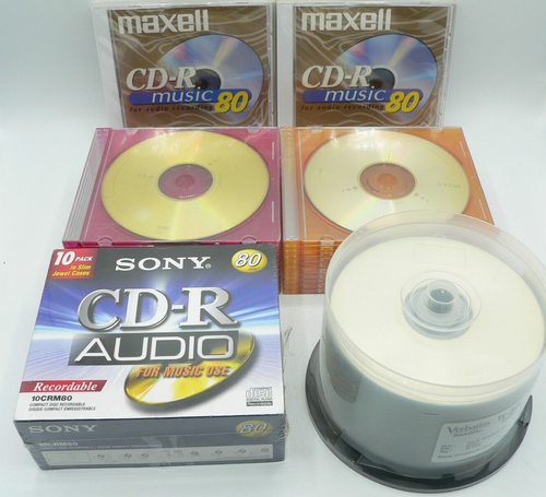 Lot Of 82 CD-R Recordable CDs 80 Min 700 MB Blank Discs New In Original ...