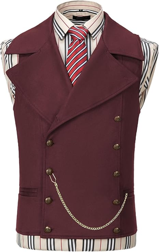 Mens Vintage Western Vest Cowboy Groom Bestman Formal Casual Vests ...