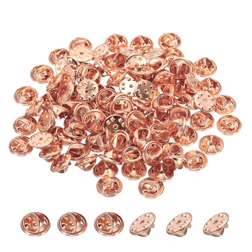 100Pcs Pin Backs Metal Lapel Pin Backing Brooch Enamel Holder Rose Gold ...