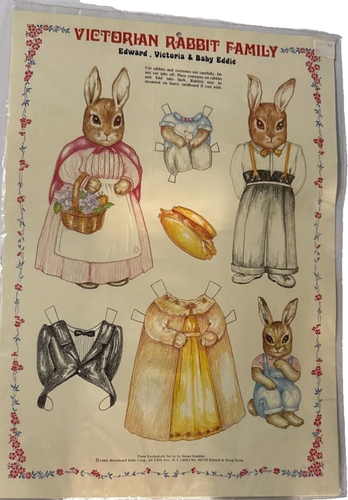 Victorian Rabbit Family 1985 Cut-Outs Paper Dolls Susan Scanlon ...