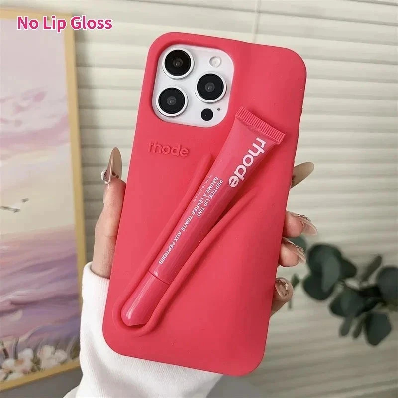 Rhode "Summer Lip Gloss" & 3D Silicone Case For iPhone 17 Pro Max 16 15 ...