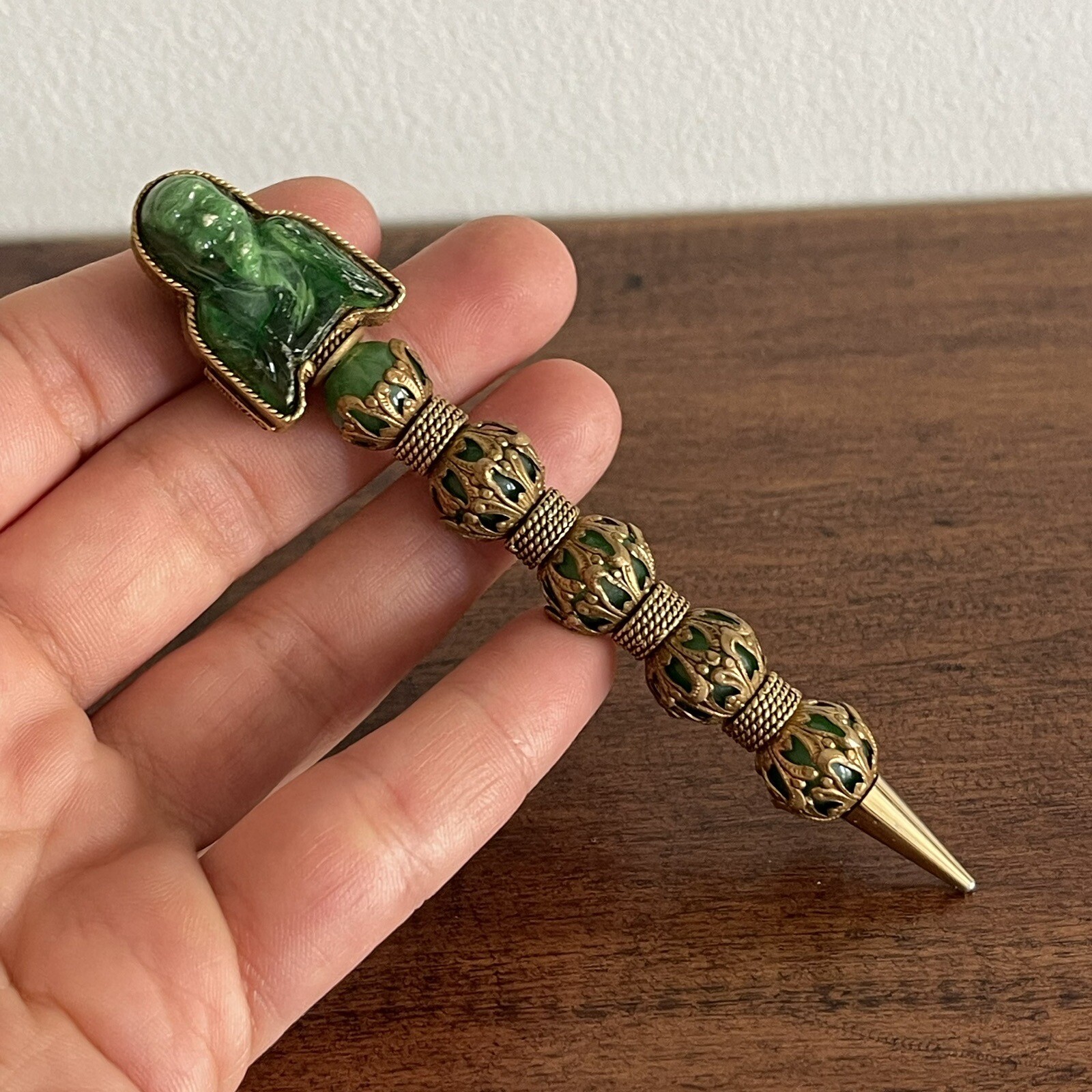 Vintage Florenza Jeweled Rare Buddha Pen Pencil - Gem