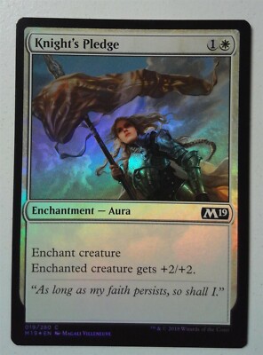 Knight's Pledge *FOIL Common* Magic MtG x1 Core 2019 M19 | eBay
