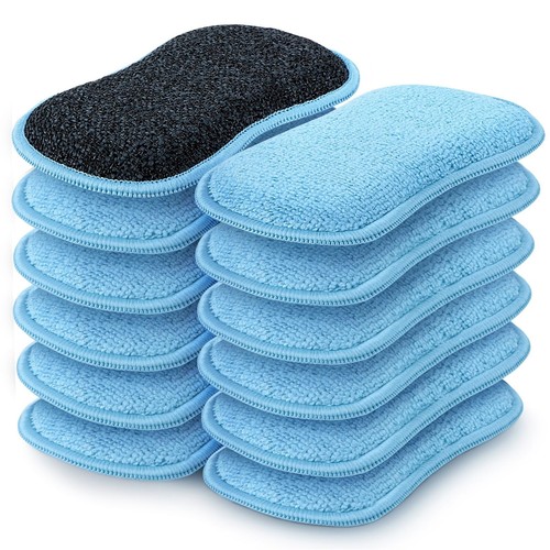 12 Pack Multi-Purpose Scrub Sponges Kitchen Dish Sponge Non-Scratch ...