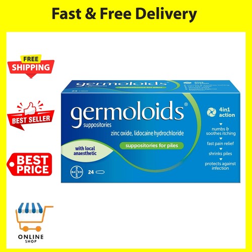 Germoloids Haemorrhoid & Piles Treatment Suppositories,55g, 24 Count ...