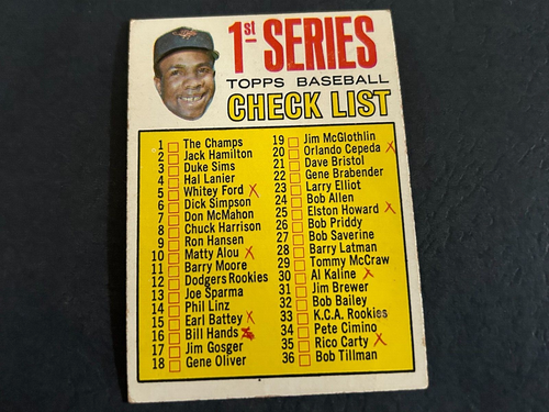 1967 Topps Checklist #62 Frank Robinson HOF Baltimore Orioles Marked ...