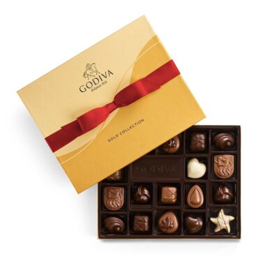 Godiva Chocolatier Chocolate Gift Box with Red Ribbon - 18 pc ...