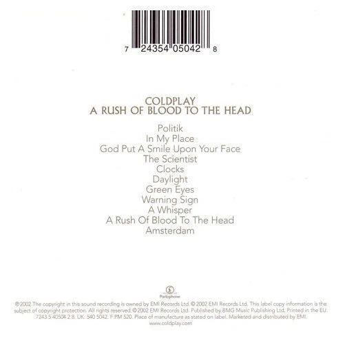 A Rush Of Blood To The Head Cd