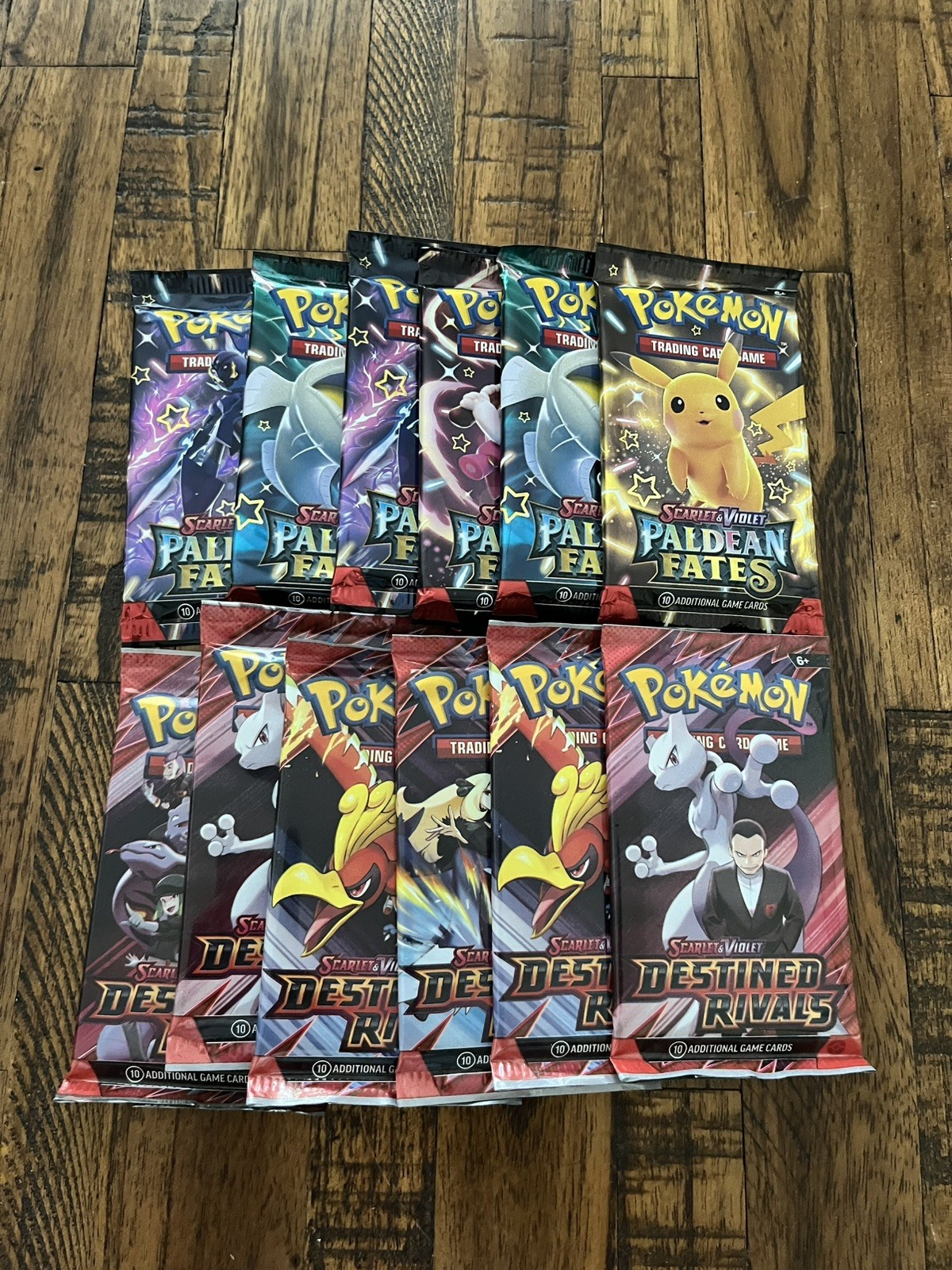Pokémon Paldean Fates & Destined Rivals Booster Packs Lot Of 12