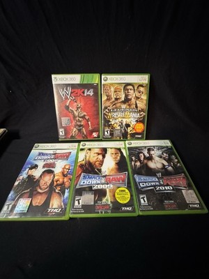 Xbox 360 WWE LOT Smackdown Vs Raw 08,09,10 Wwe 2k14 & Wrestlemania ...