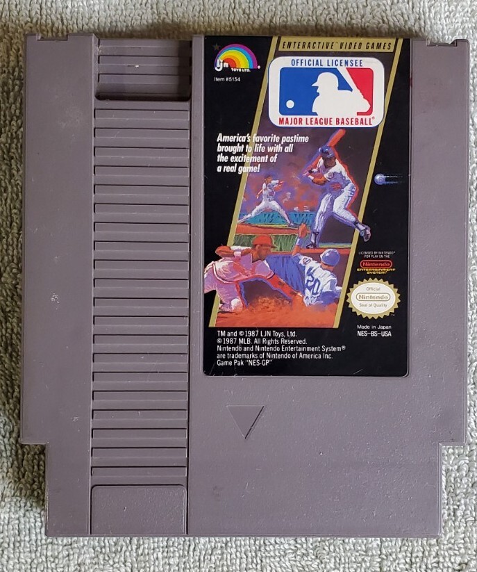 Nintendo Entertainment System 8-Bit Video Game MLB BASEBALL Cartridge ...