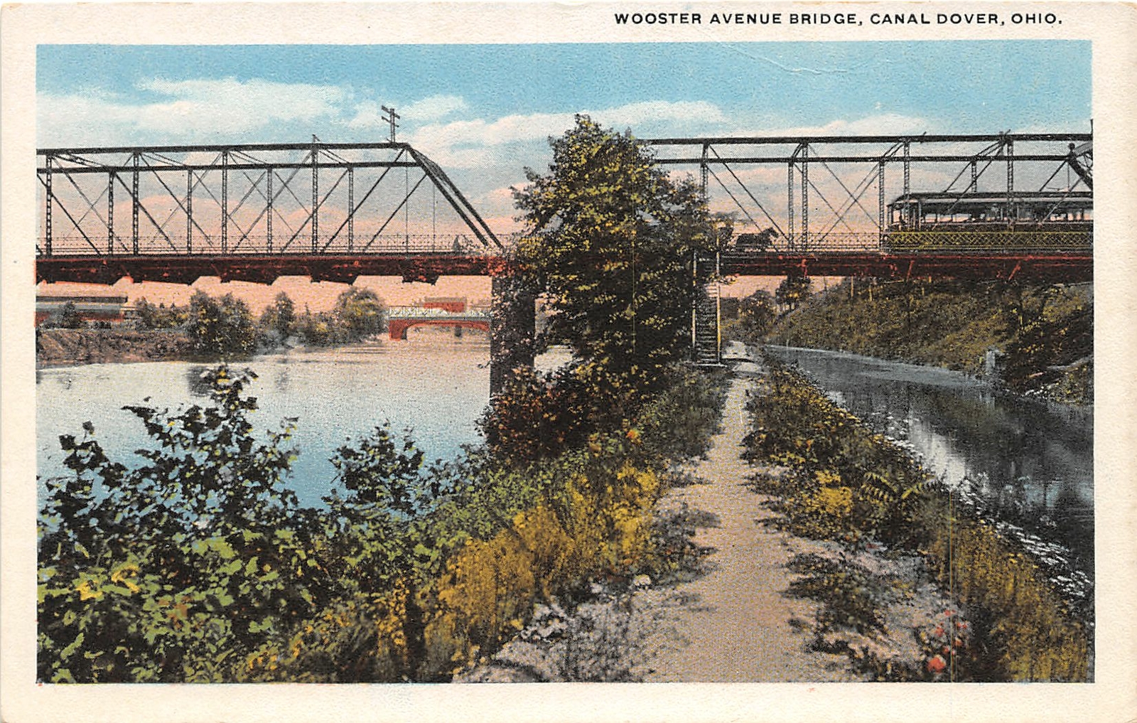 G97/ Canal Dover Ohio Postcard c1910 Wooster Avenue Bridge Trolley | eBay