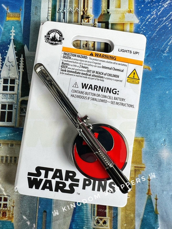 Disney Parks Star Wars Rebel Alliance Light-Up Lightsaber Hilt Pin | eBay