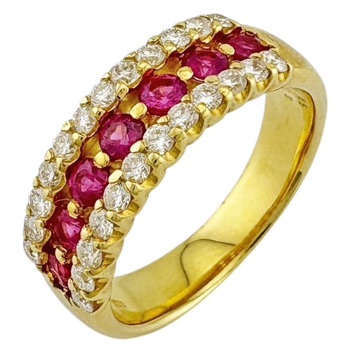 no brand Ring US 7 EU54 K18 yellow gold Ruby 0.65ct diamond 0.52ct used ...