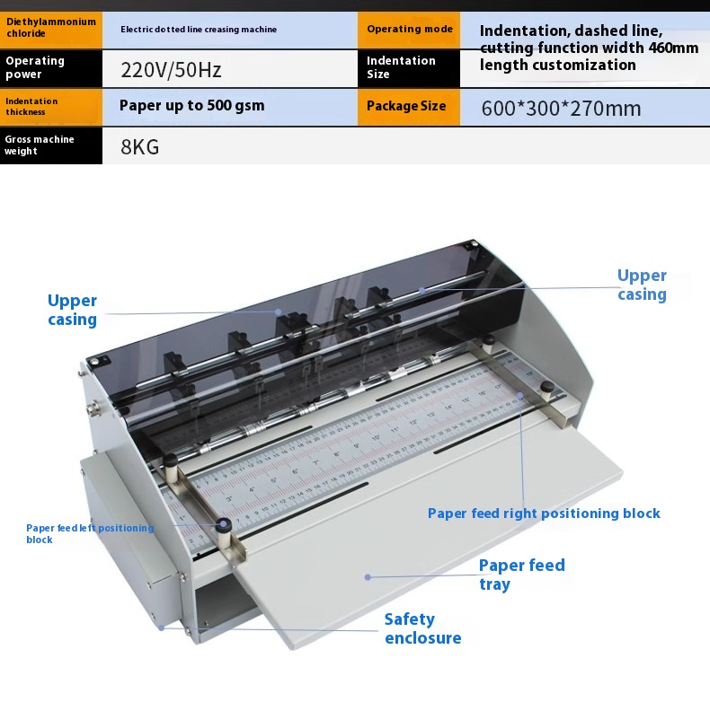 220V Electric Book Cover Creasing Machine Card Folding Paper Dotted ...