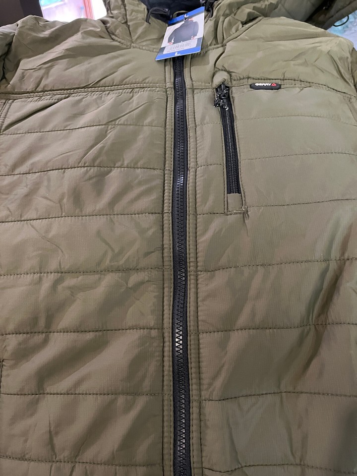 Gerry Men's Insulated Quilted Hooded Puffer Jacket, Olive, Black, Gray ...