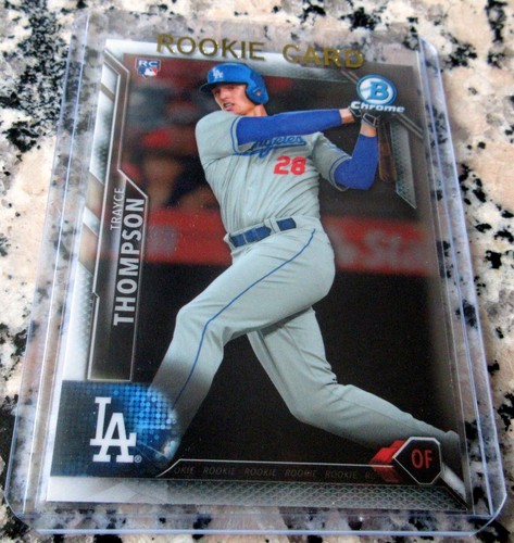 TRAYCE THOMPSON 2016 Bowman Chrome Rookie Card RC Logo Dodgers New York ...